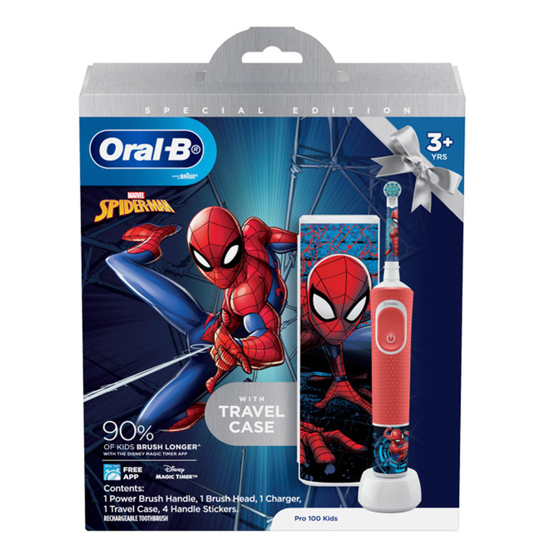Oral-B Pro 100 Kids 3+Years Electric Toothbrush - Spiderman | Mobileciti