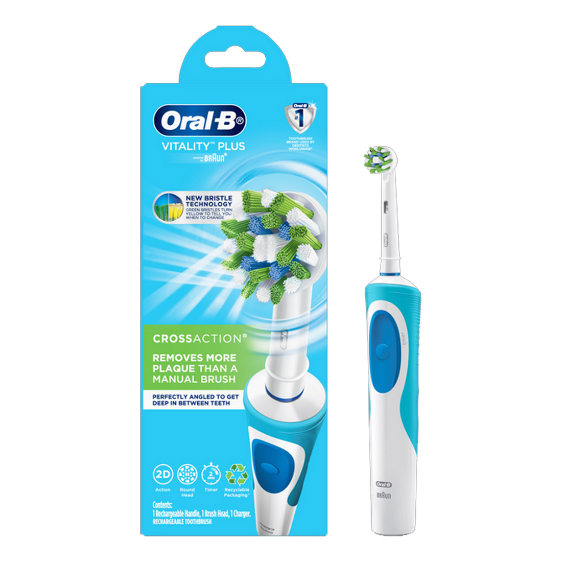 Oral-B Vitality CrossAction Electric Toothbrush - Blue | Mobileciti