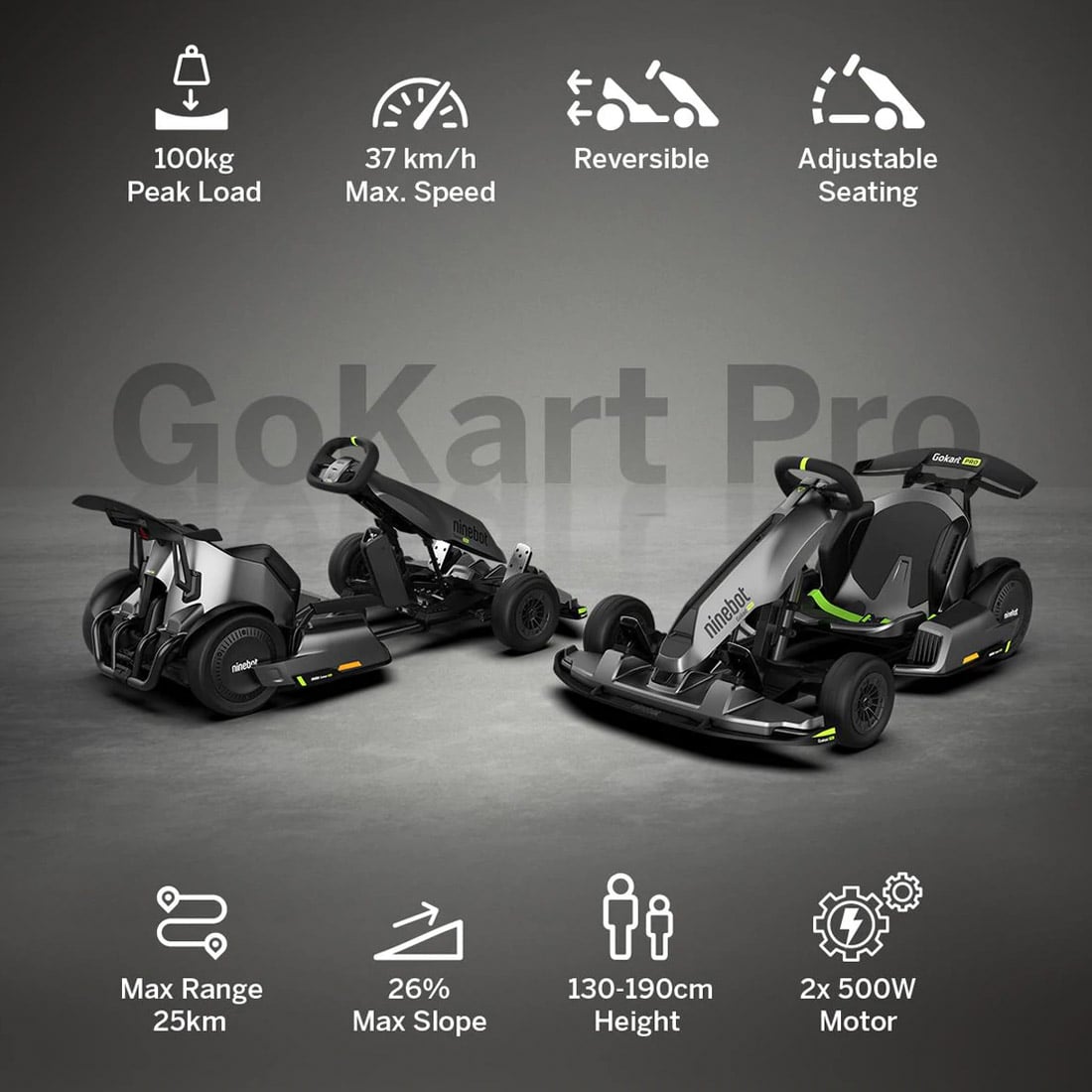 Segway Ninebot Go Kart Pro Electric Scooter - Grey | Mobileciti